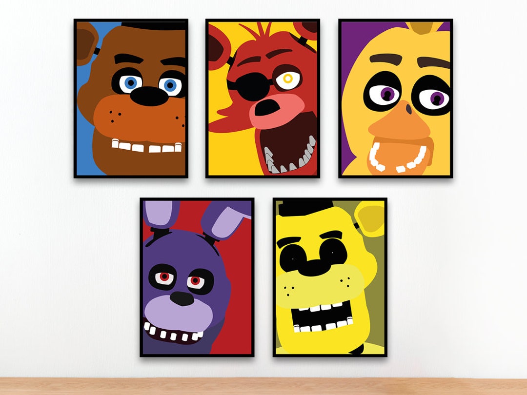 Five Nights at Freddy's fnaf 5 Poster Prints Wall Art, Five Prints ...