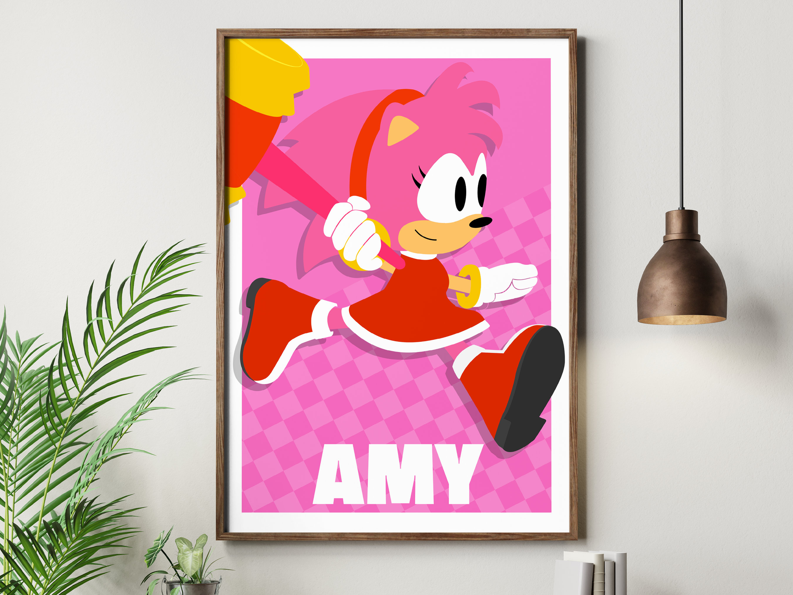 Amy Rose Sonic the Hedgehog Poster Print Wall Art, Gaming, Geek, Gamer ...