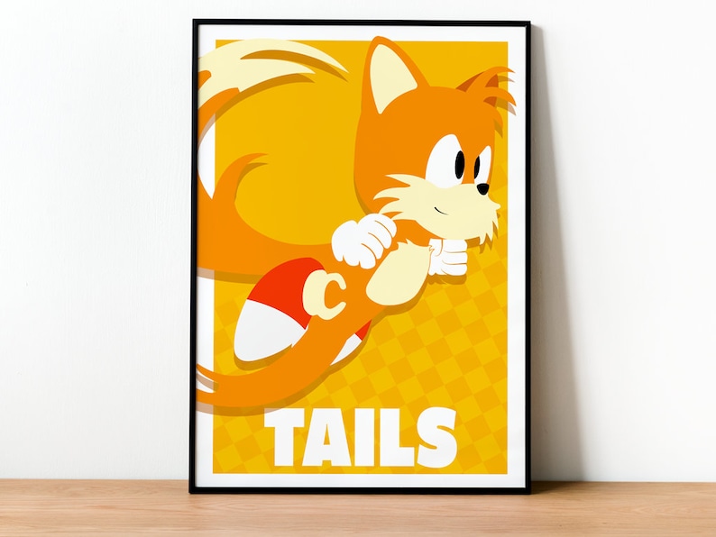 Tails Sonic the Hedgehog Poster Print Wall Art Gaming - Etsy