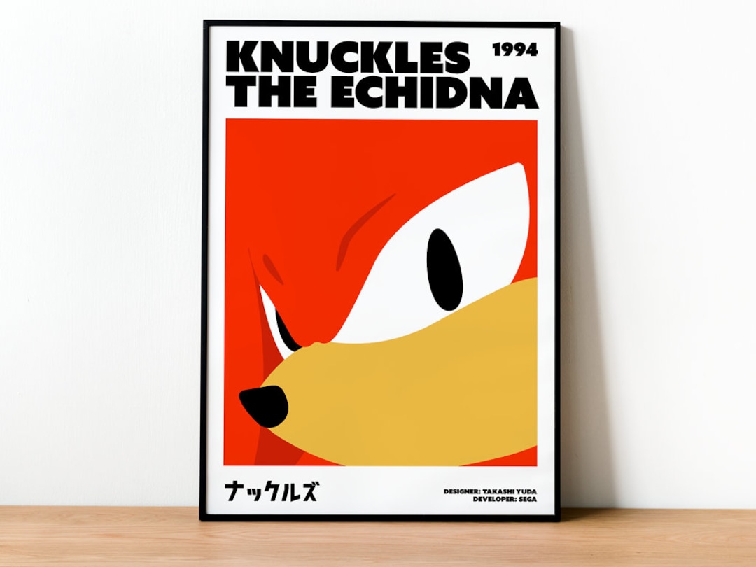 Knuckles the Echidna Print - Wall Art, Gaming, Geek, Gamer, for Him ...