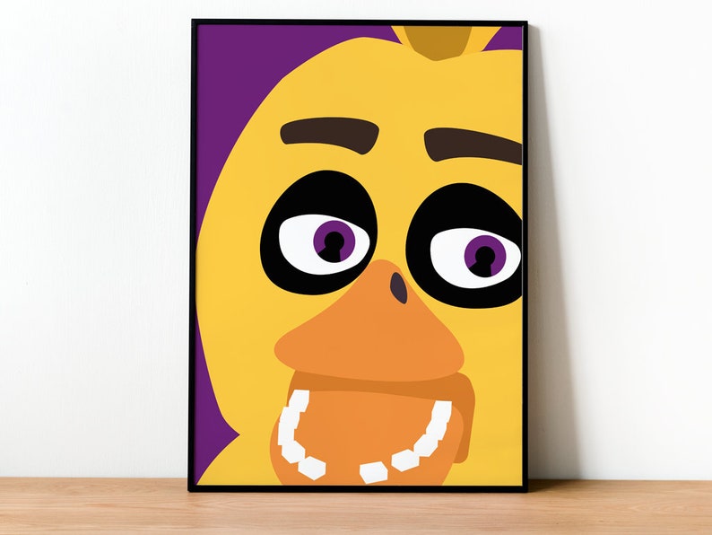Chica Five Nights at Freddy's fnaf Poster Print Wall Art, Video Game ...