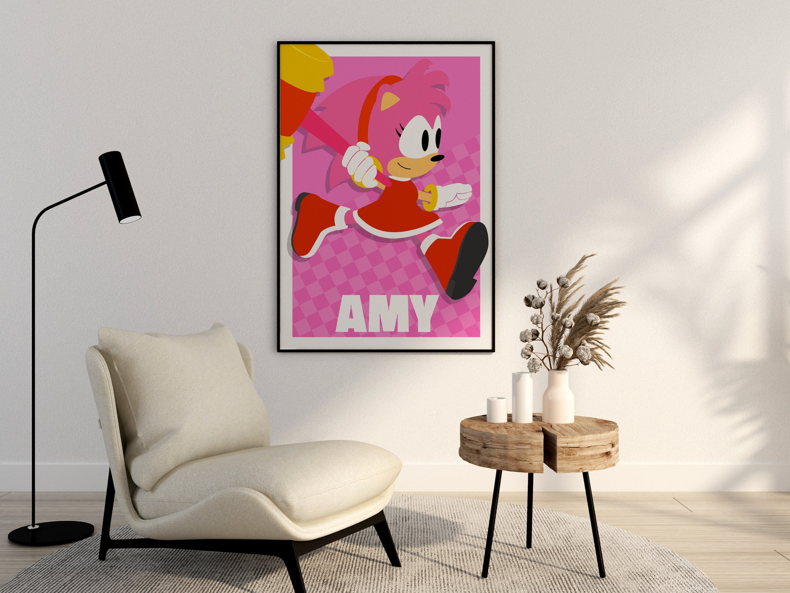 Amy Rose Sonic the Hedgehog Poster Print Wall Art, Gaming, Geek, Gamer ...