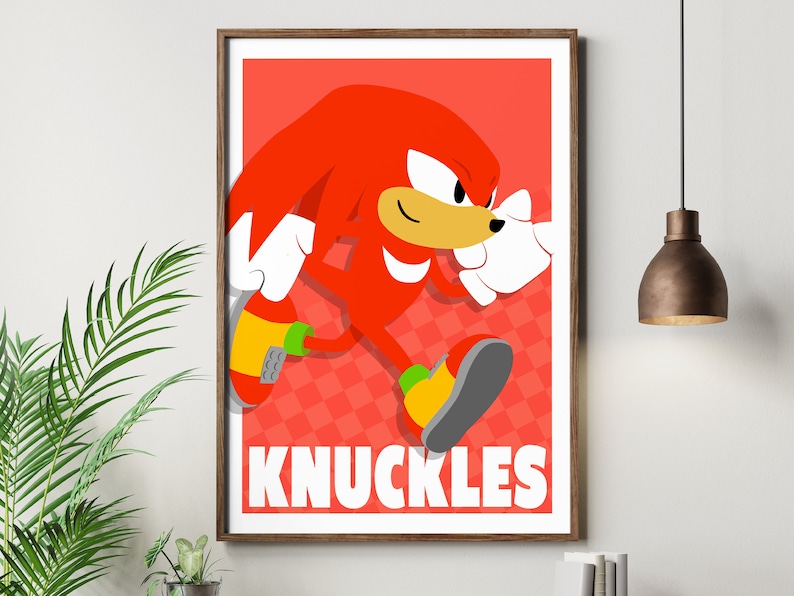 Knuckles the Echidna Poster – Sonic the Hedgehog Gaming Wall Art ...