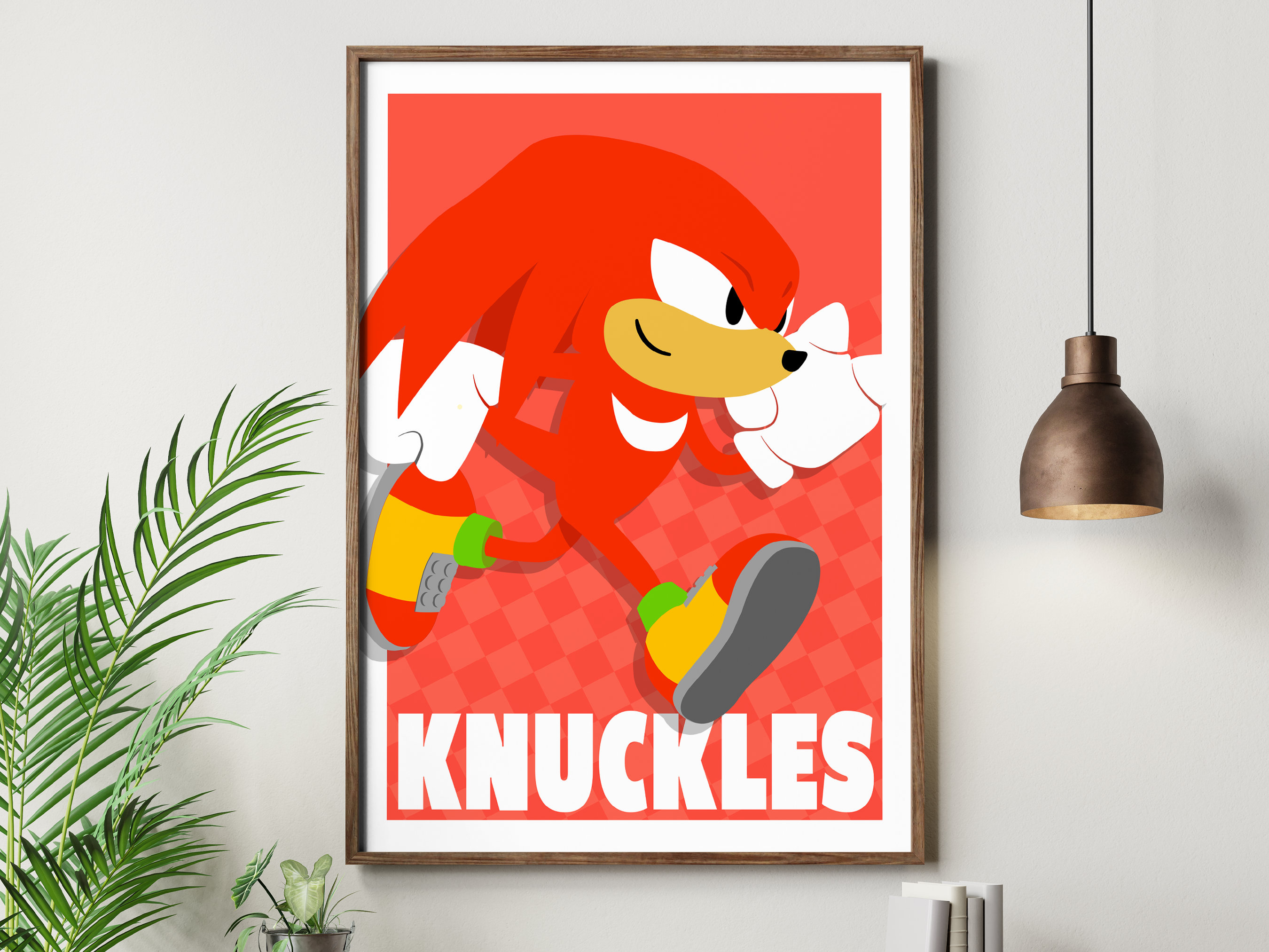Knuckles the Echidna Sonic the Hedgehog Poster Print Wall Art, Gaming ...