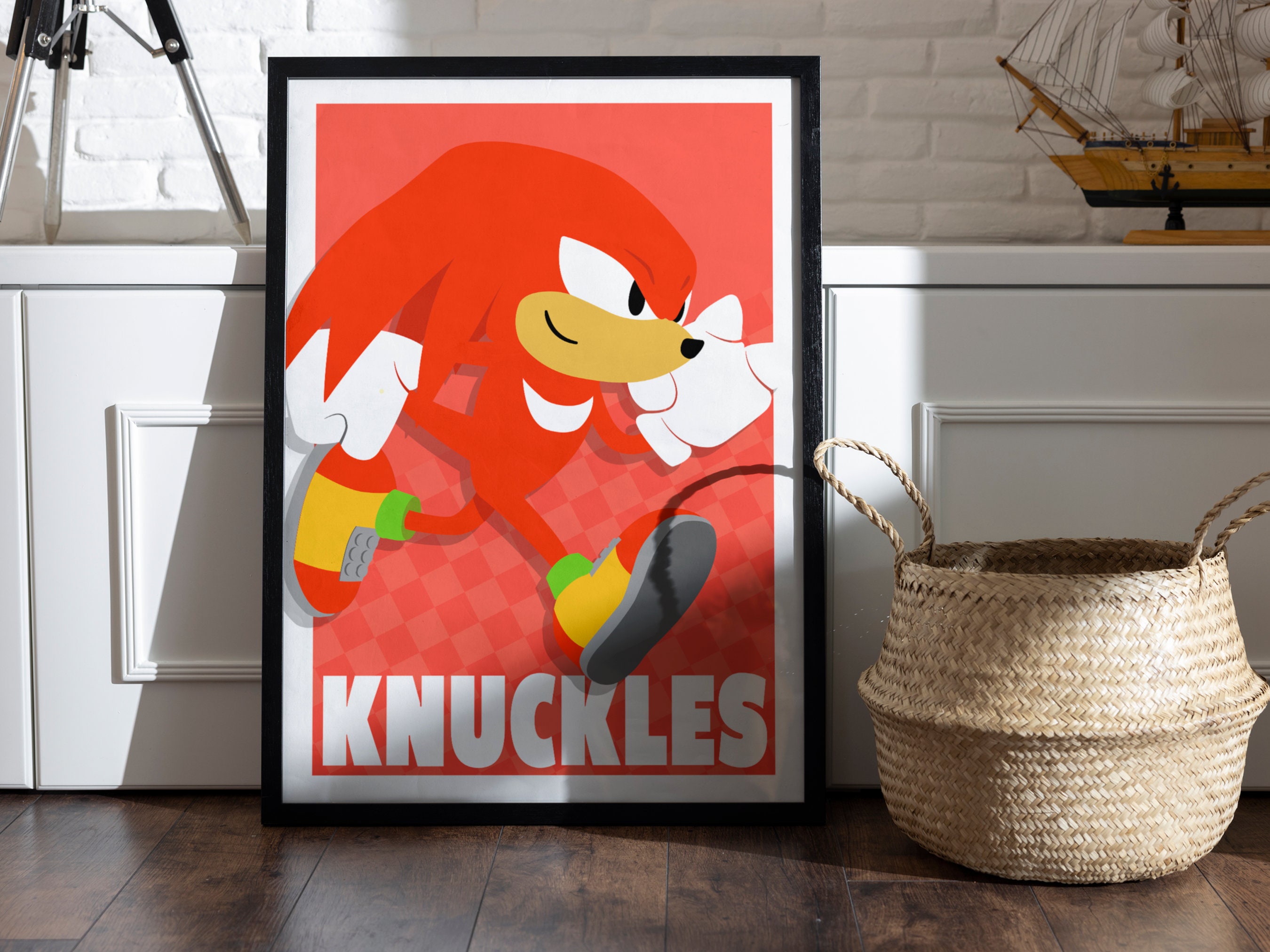 Knuckles the Echidna Sonic the Hedgehog Poster Print Wall Art, Gaming ...