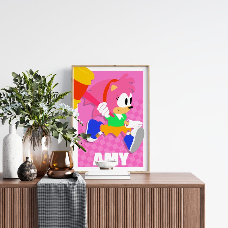 Amy Rose Classic -sonic the Hedgehog Poster Print - Wall Art, Gaming ...