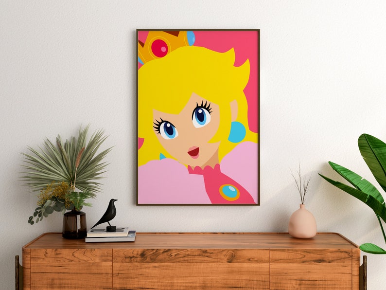 Princess Peach Poster Print - Wall Art, Gaming, Geek, Gamer, for Him ...