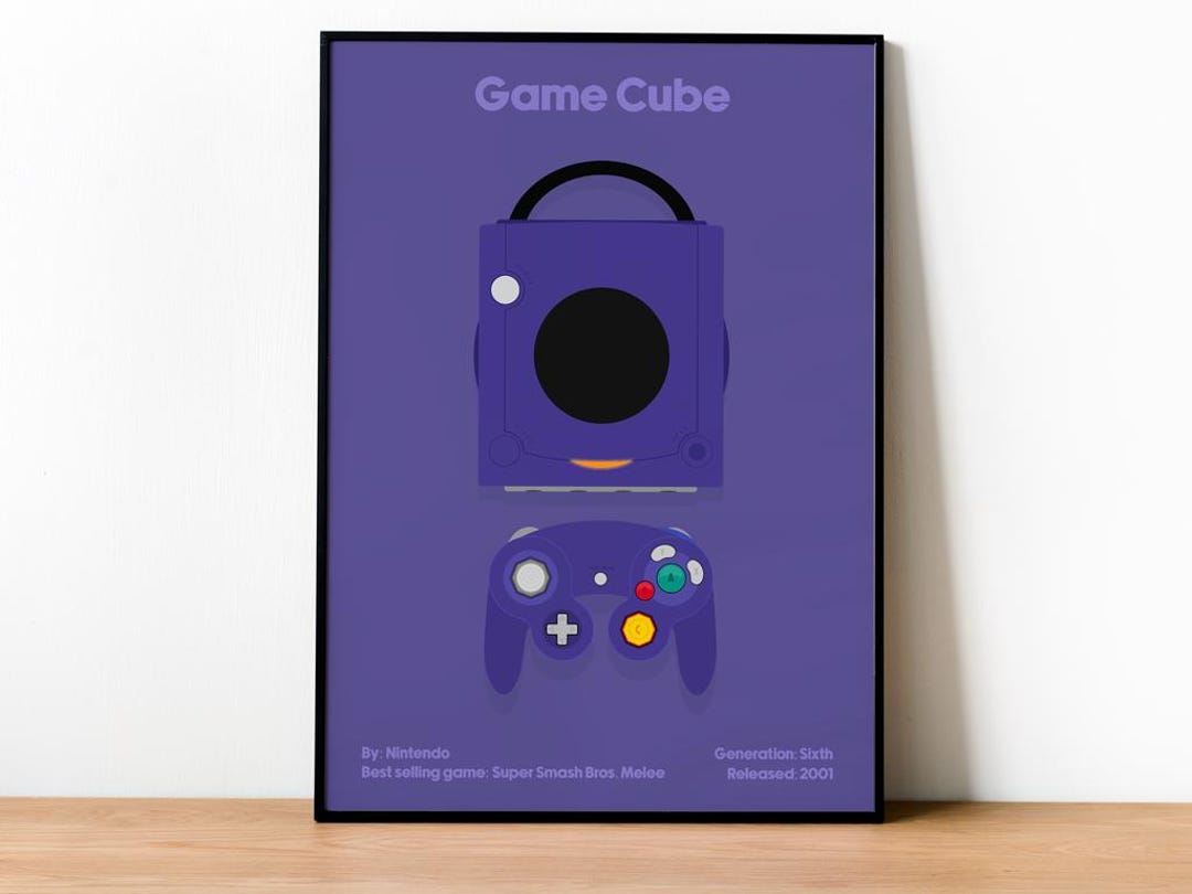 Gamecube Print - Wall Art, Gaming, Geek, Gamer, for Him, for Her, Gift ...