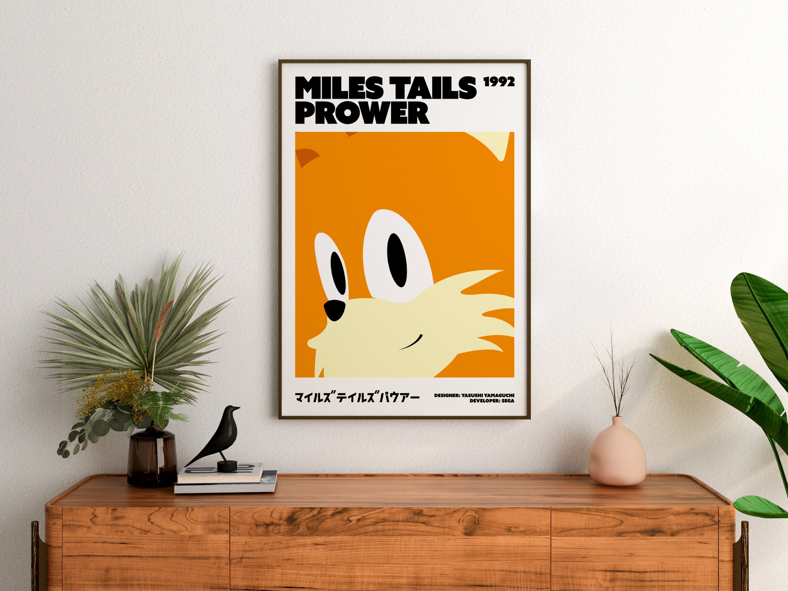 Tails Sonic the Hedgehog Poster Print Wall Art, Gaming, Geek, for Him ...