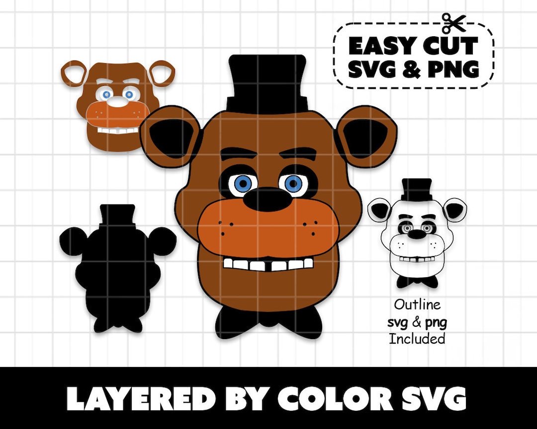 SVG - Freddy - Five Nights at Freddy's (fnaf) - Digital File, Layered ...