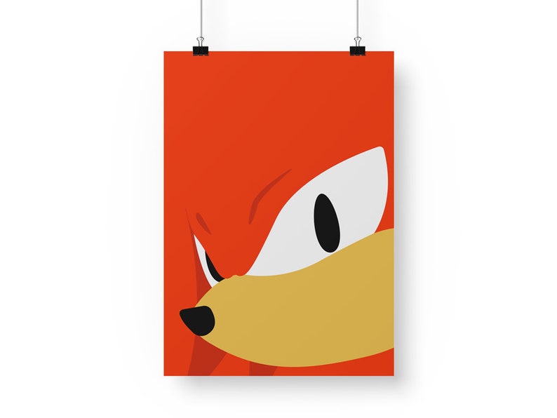 Knuckles the Echidna Poster – Minimalist Sonic the Hedgehog Print ...
