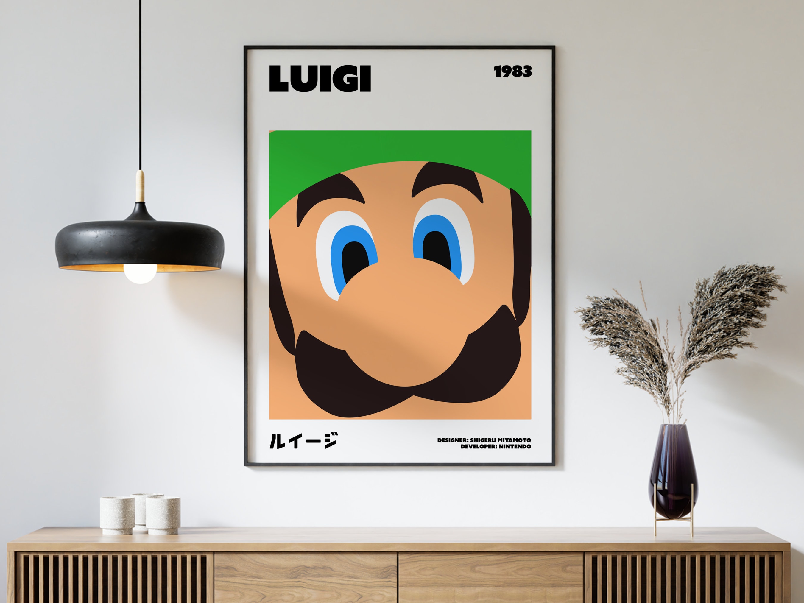 Luigi Gamer Info Print Poster – Unofficial Super Mario Bros. Wall Art ...