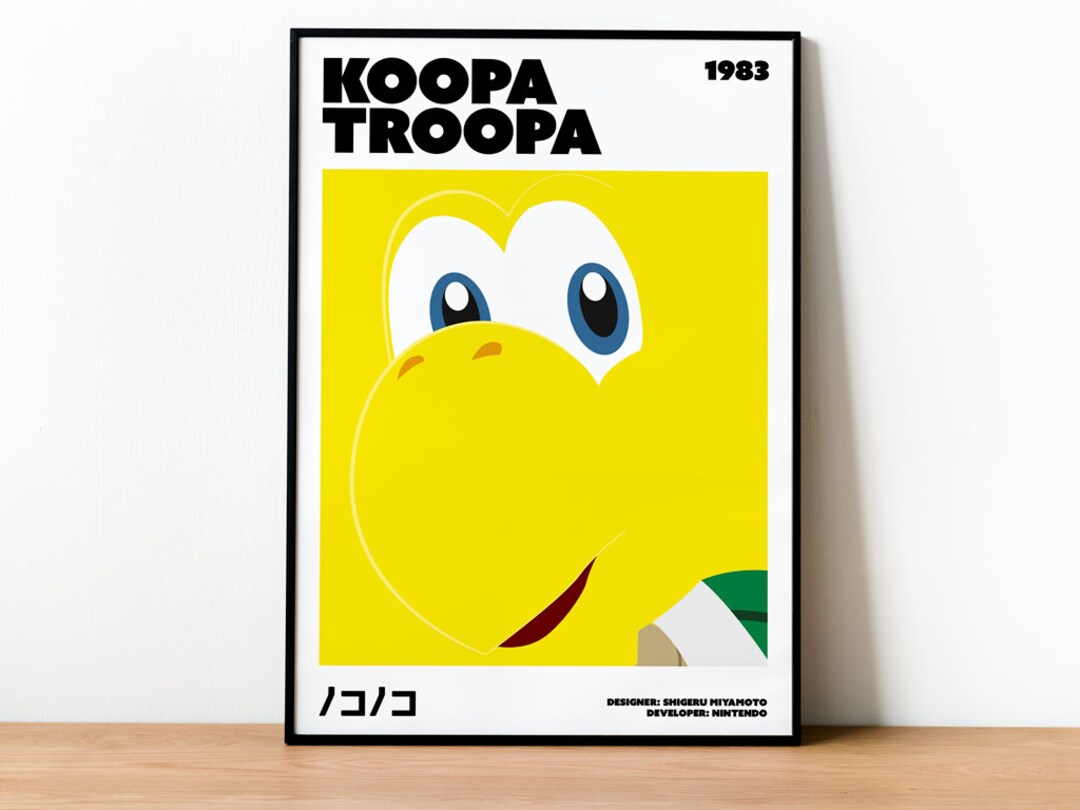 Koopa Troopa Poster Print - Wall Art, Gaming, Geek, Gamer, for Him, for ...