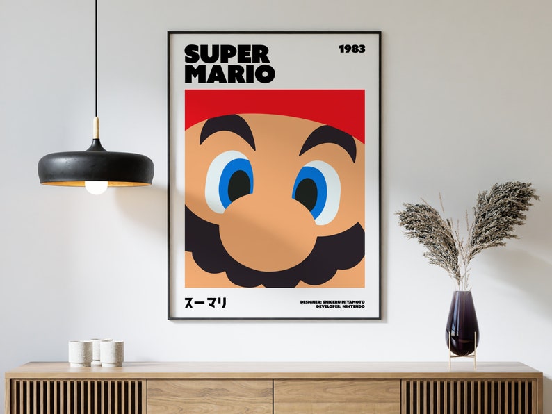Super Mario Poster Print Wall Art, Gaming, Geek, Gamer, for Him, for ...