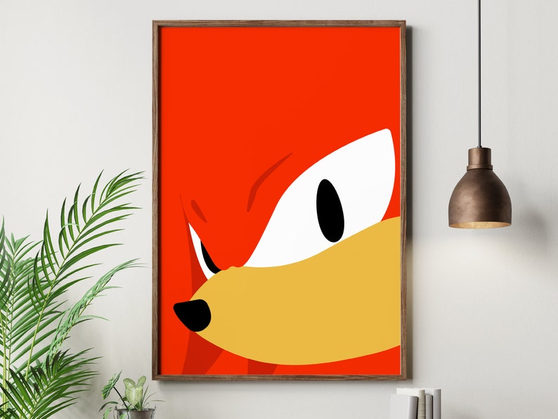 Knuckles the Echidna Sonic the Hedgehog Poster Print Wall Art, Gaming ...