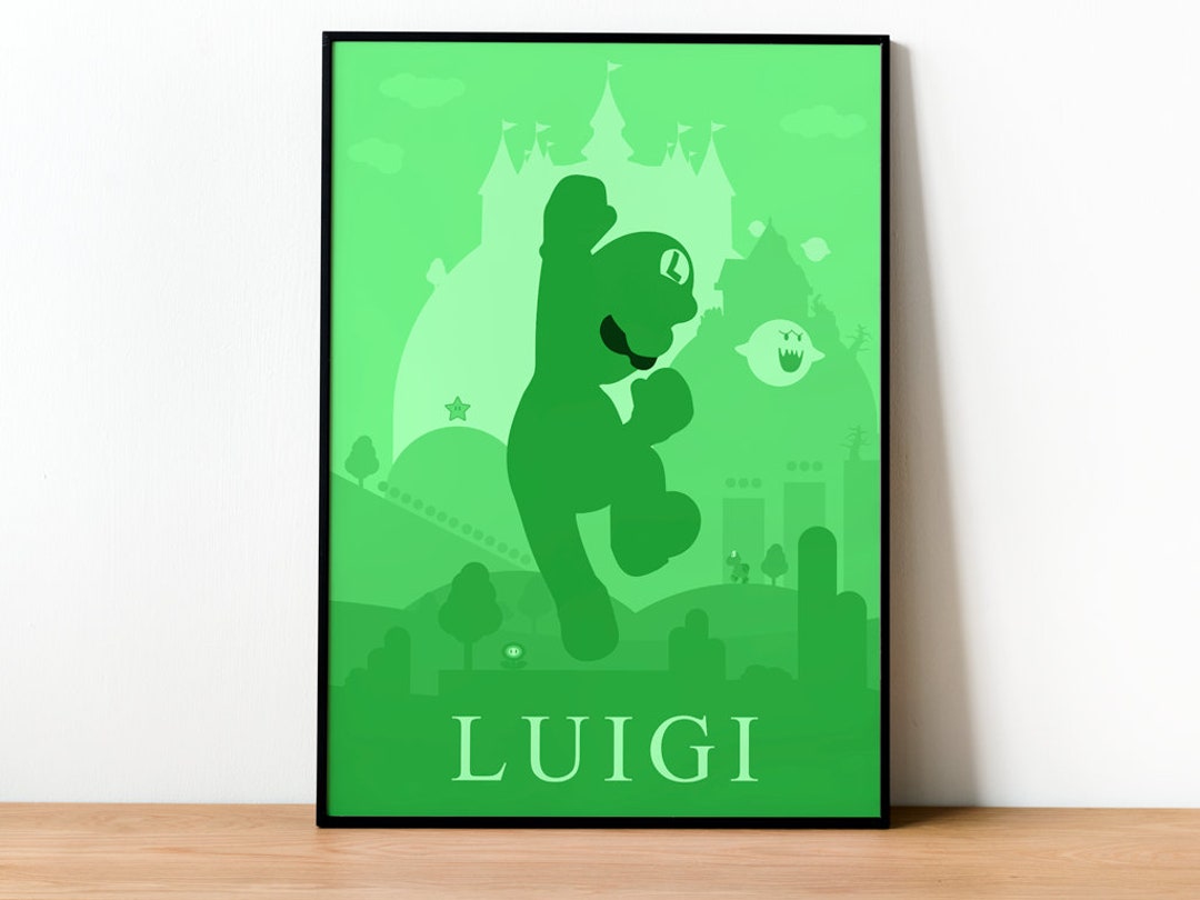 Luigi Poster Print - Wall Art, Gaming, Geek, Gamer, for Him, for Her ...