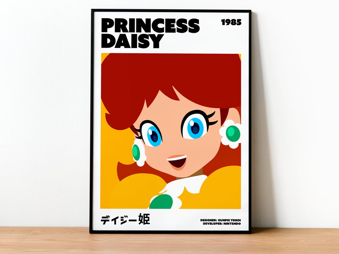 Princess Daisy Poster Print Wall Art, Gaming, Geek, Gamer, for Him, for ...