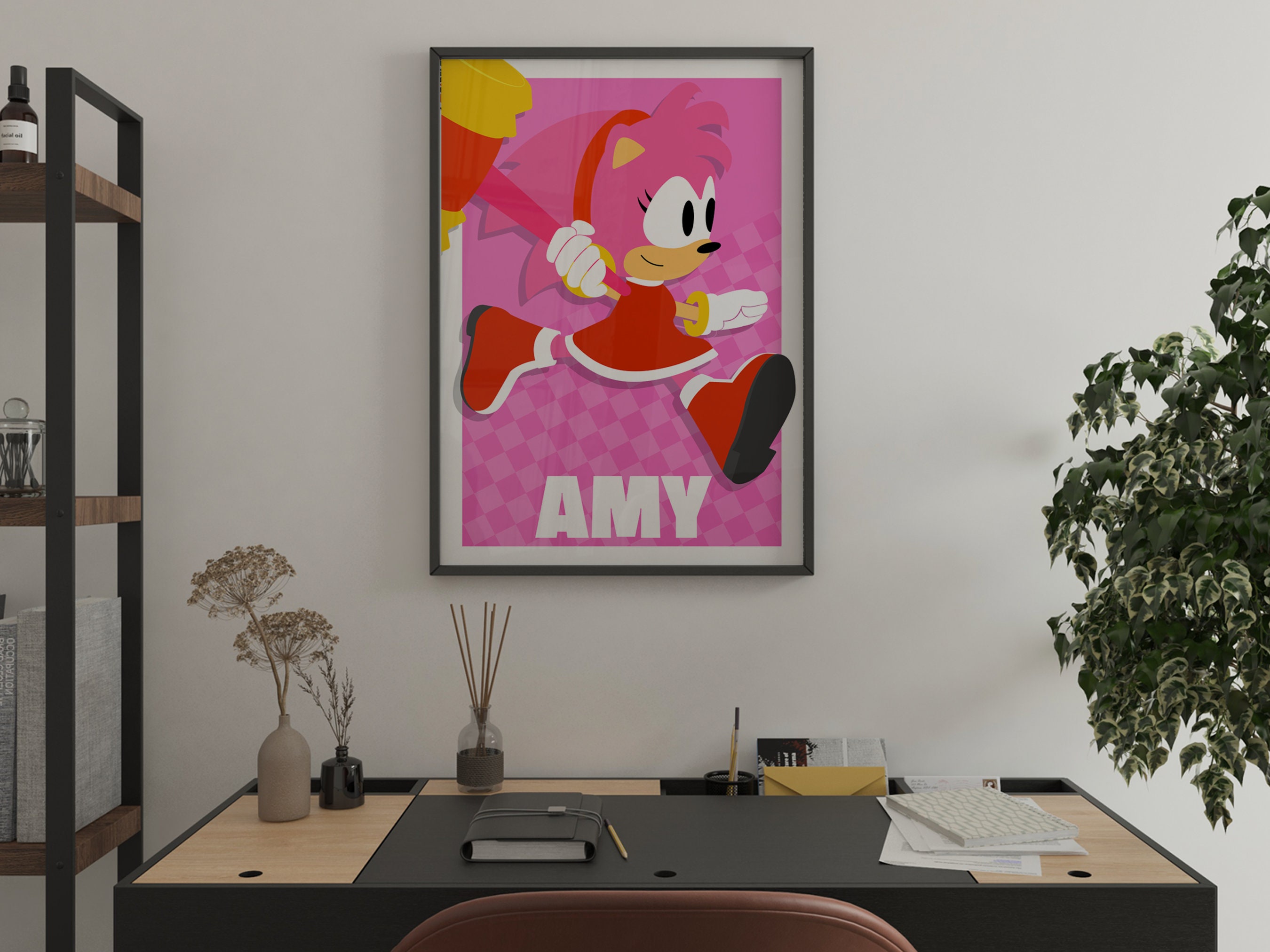 Amy Rose Sonic the Hedgehog Poster Print Wall Art, Gaming, Geek, Gamer ...