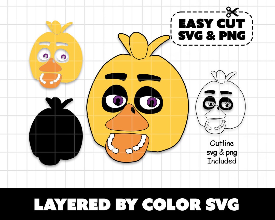 SVG - Chica - Five Nights at Freddy's (fnaf) - Digital File, Layered by ...