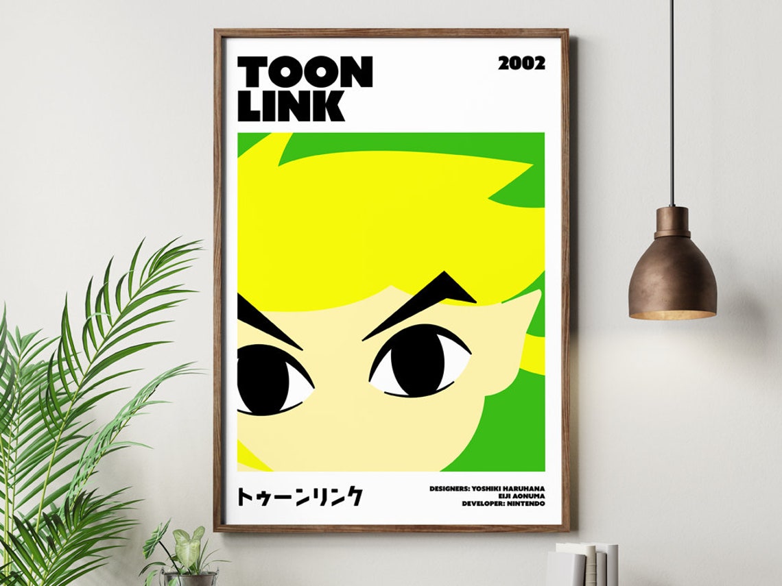 Toon Link From Legend of Zelda Poster Print Wall Art, Gaming, Geek ...