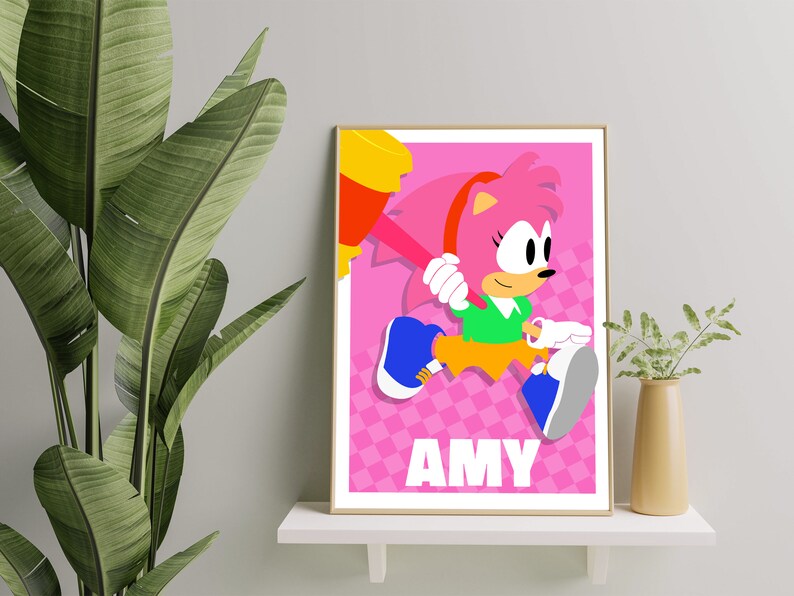Amy Rose Classic -sonic the Hedgehog Poster Print - Wall Art, Gaming ...