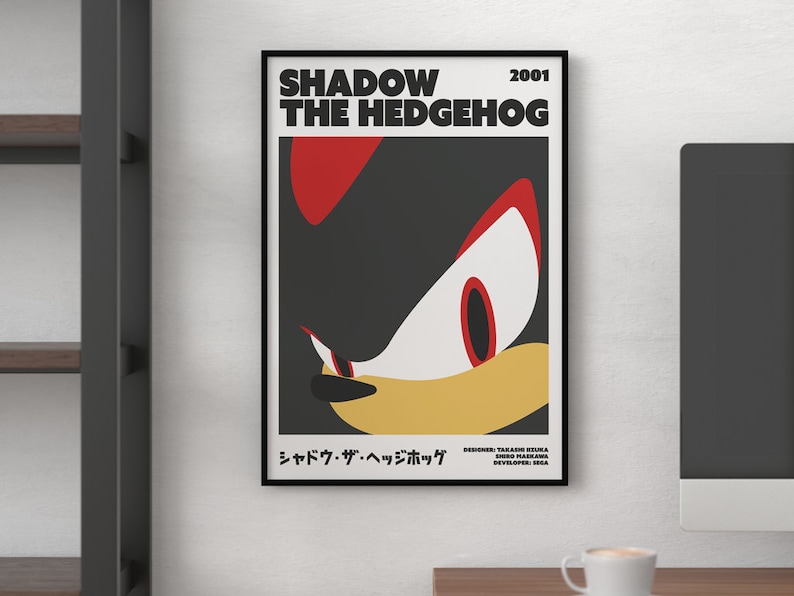 Shadow the Hedgehog Poster Print Wall Art, Gaming, Geek, Gamer, for Him ...