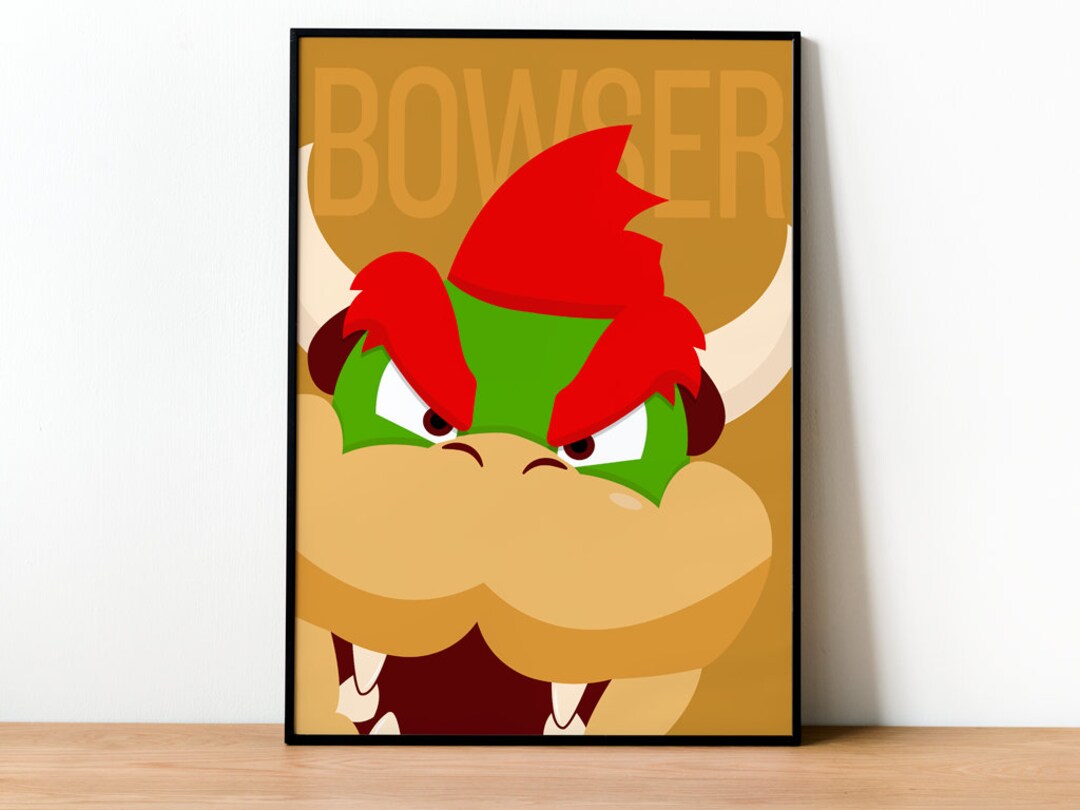 King Bowser Poster Print - Wall Art, Gaming, Geek, Gamer, for Him, for ...