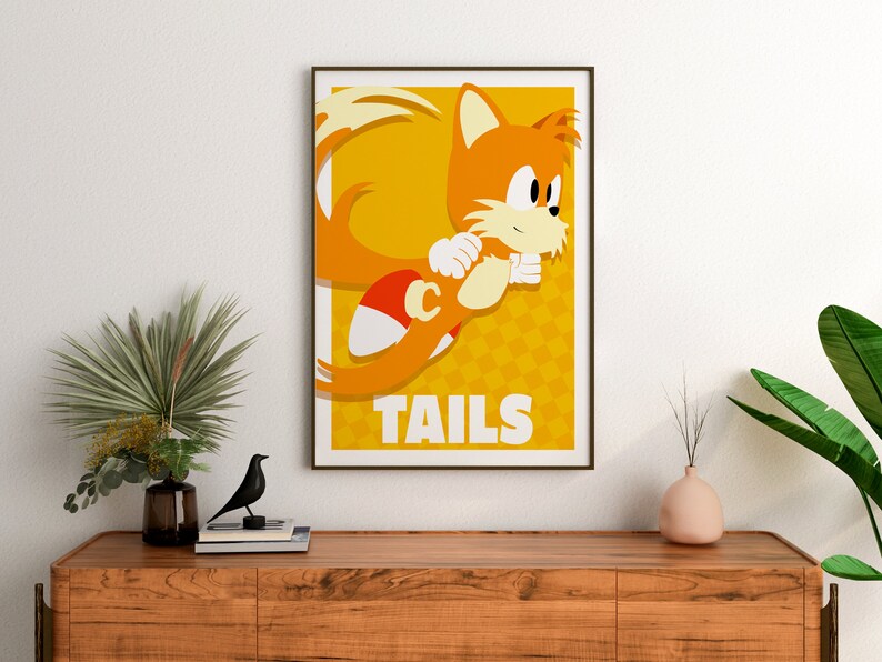 Tails Sonic the Hedgehog Poster Print Wall Art Gaming - Etsy