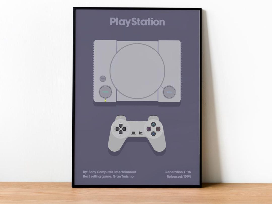 Playstation Print - Wall Art, Gaming, Geek, Gamer, for Him, for Her ...