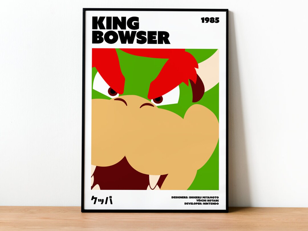 King Bowser Poster Print - Wall Art, Gaming, Geek, Gamer, for Him, for ...