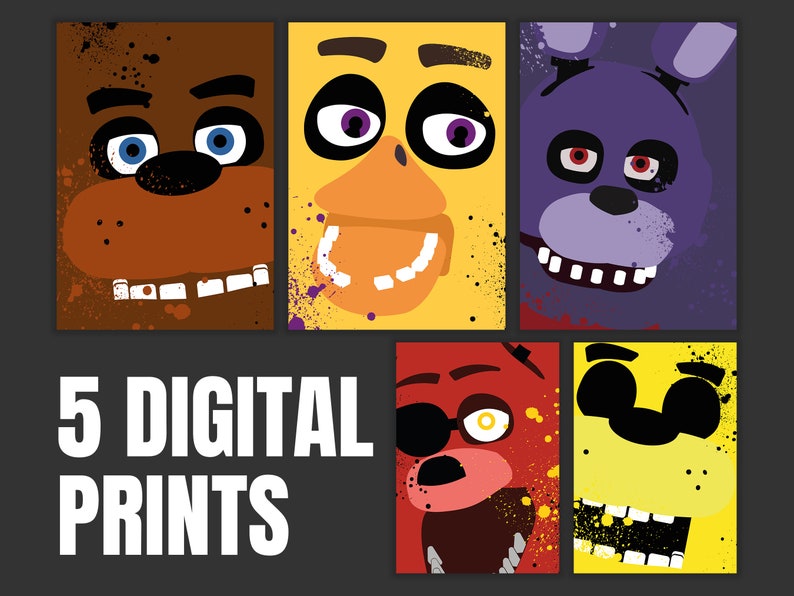FNAF Portraits – Five Nights at Freddy's Printable Wall Art (digital ...