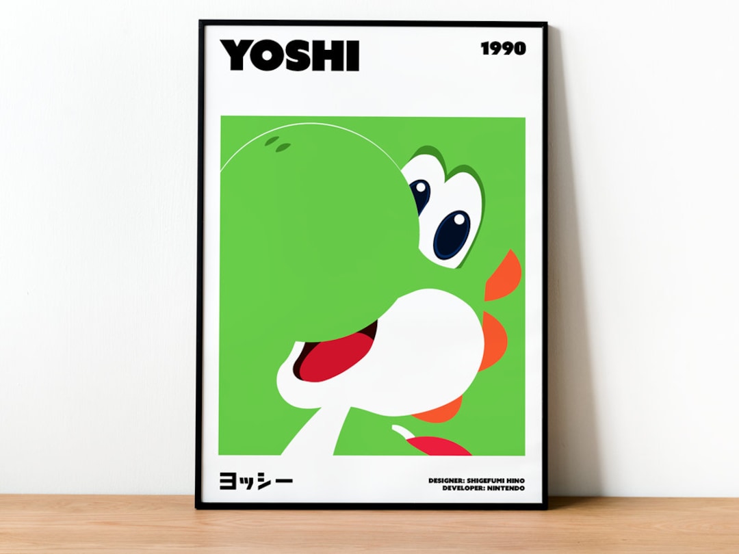 Yoshi Poster Print - Wall Art, Gaming, Geek, Gamer, for Him, for Her ...