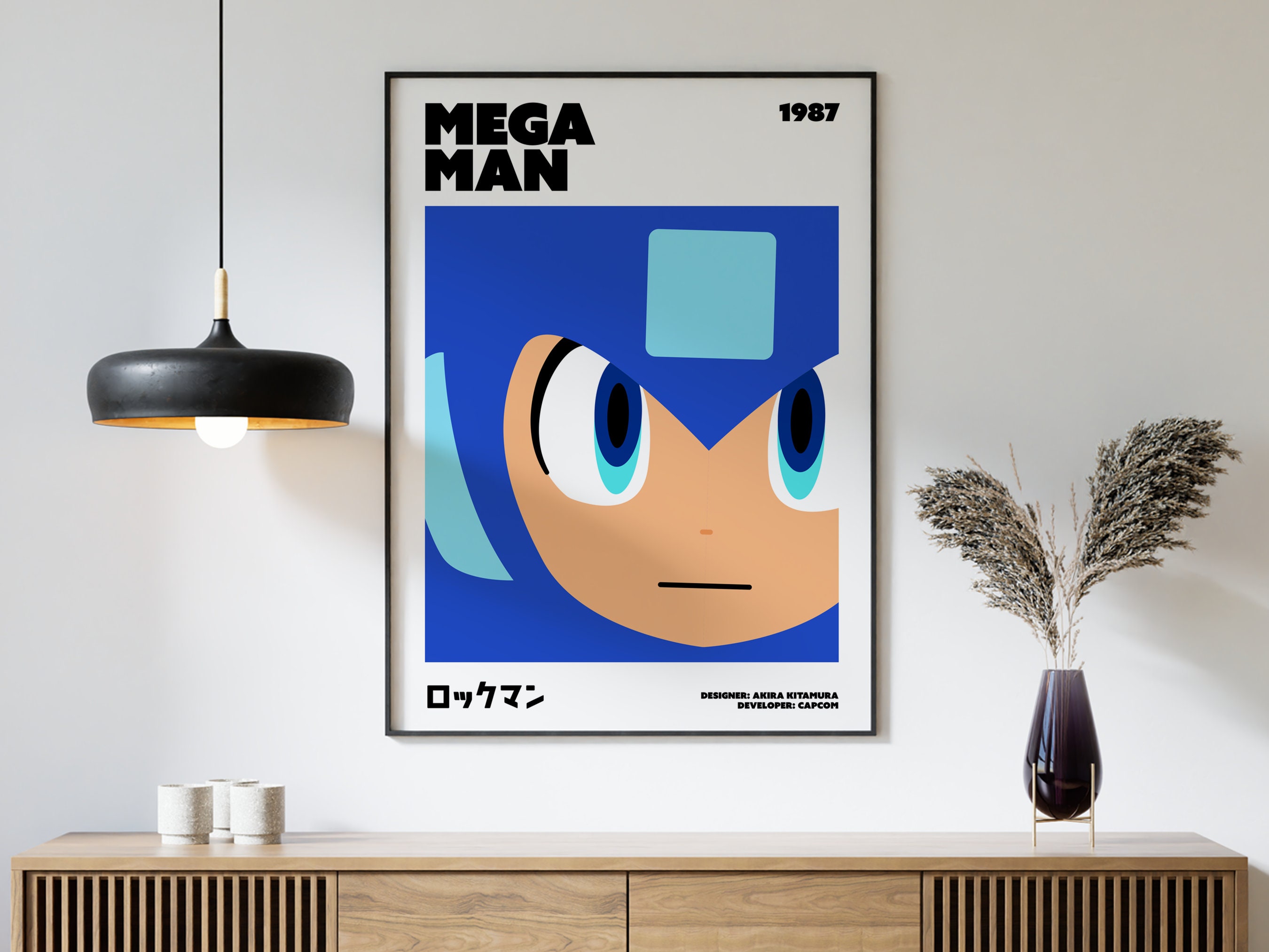 Mega Man Poster Print Wall Art, Gaming, Geek, Gamer, for Him, for Her ...