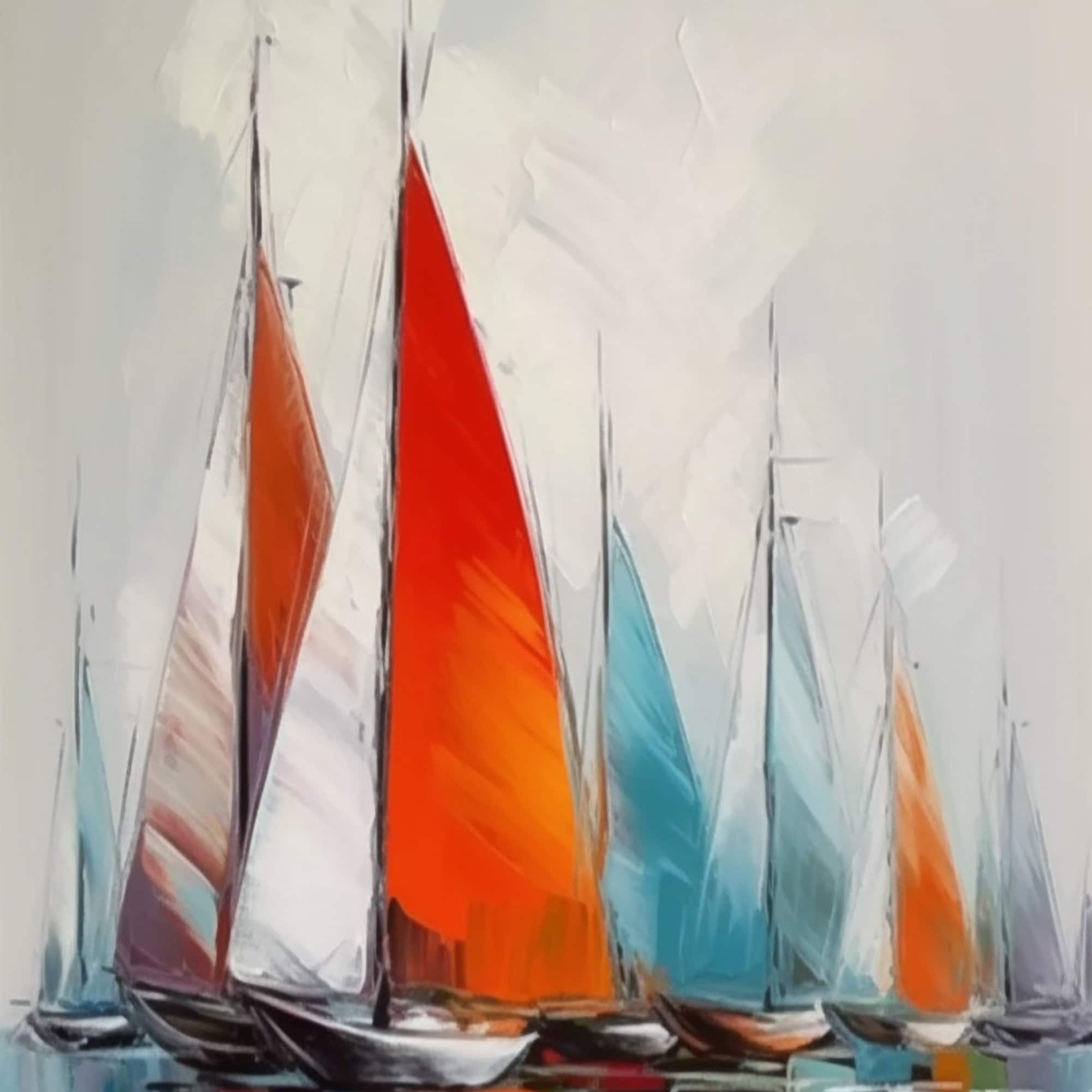 Large Abstract Sailboat Oil Painting,sailboat Party Painting,original ...