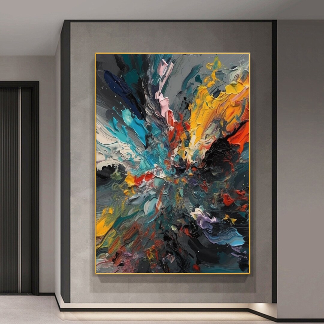 Large Colorful Texture Painting,colorful Abstract Painting,colorful ...