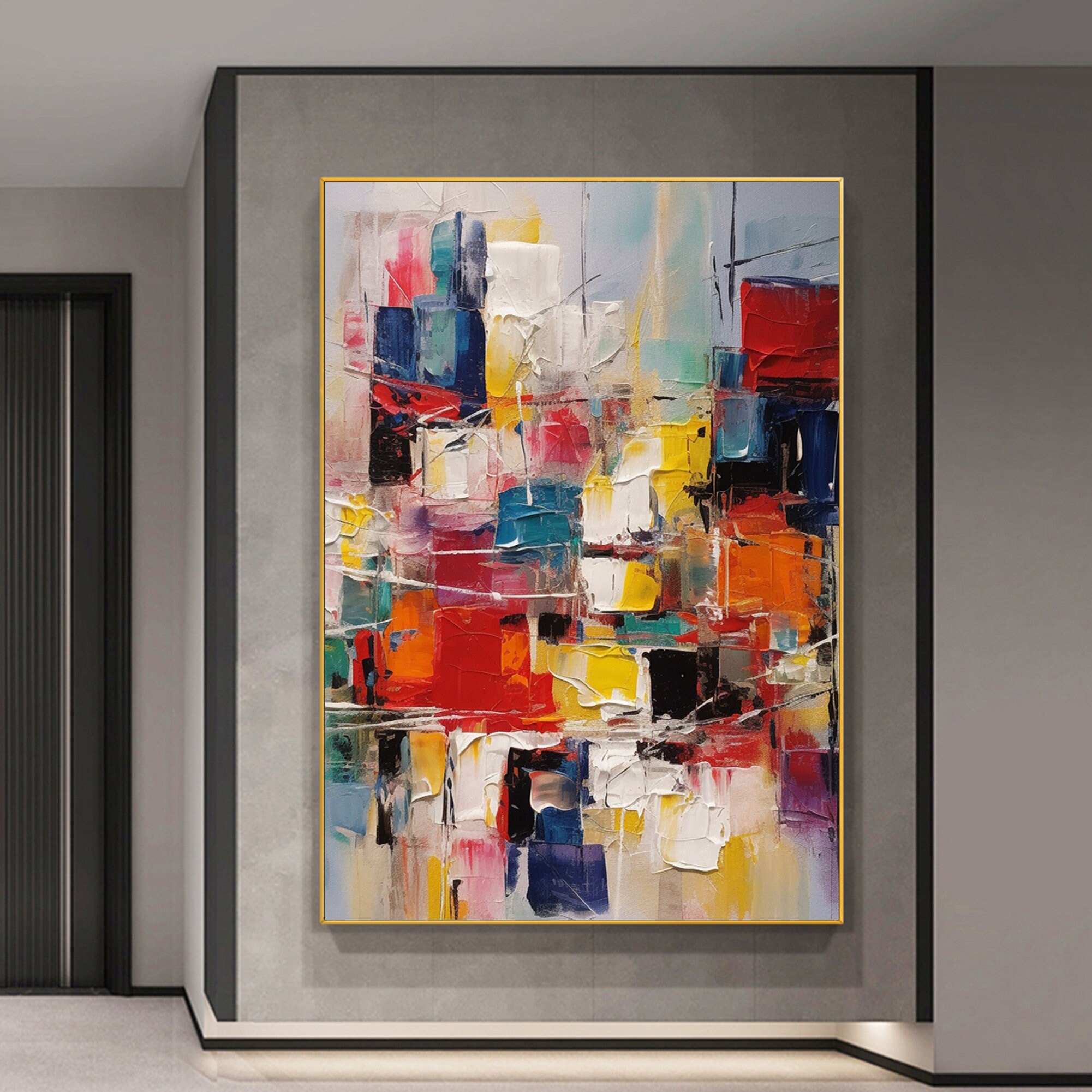 Large Colorful Abstract Wall Art,modern Abstract Wall Art,colorful ...