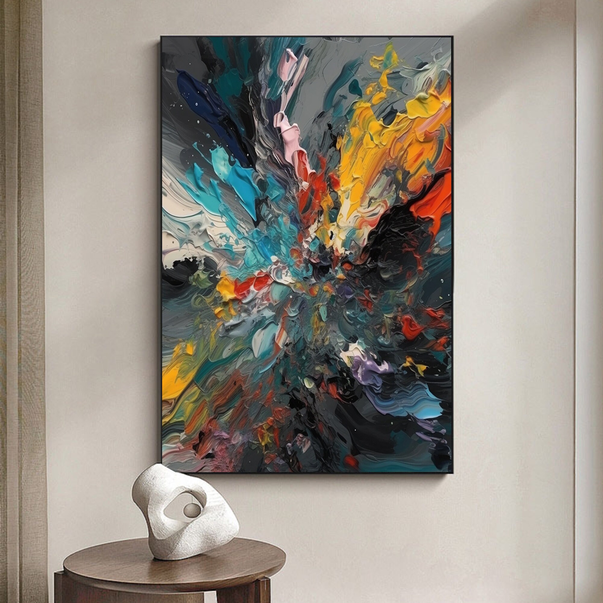 Large Colorful Texture Painting,colorful Abstract Painting,colorful ...