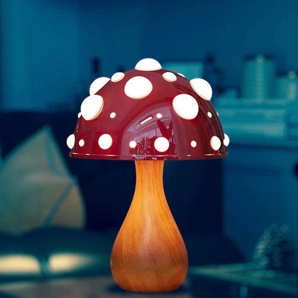 Toadstool Lamp - Etsy UK
