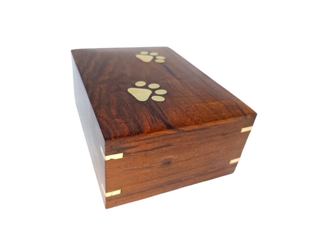 Personalized Wooden Pet Cremation Box for Dog Ashes, Rosewood Pets ...