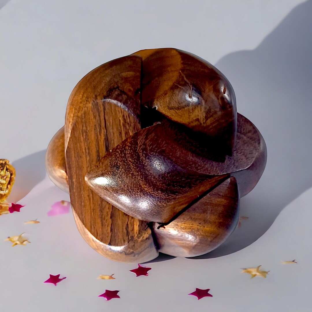 3D Wooden Ball Puzzle: Japanese Interlocking Brain Teaser, Mechanical ...