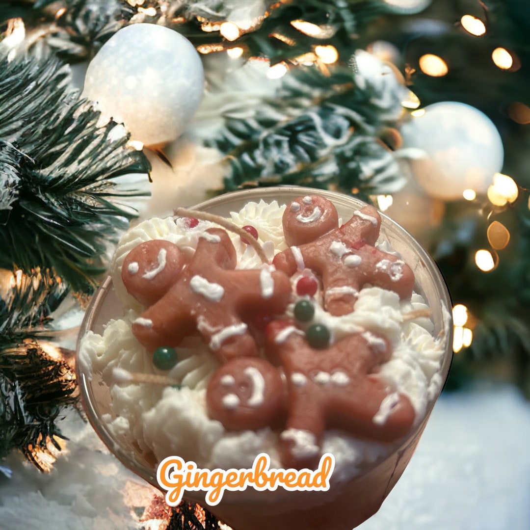 Gingerbread Man Container Candle / Decorated With Wax - Etsy