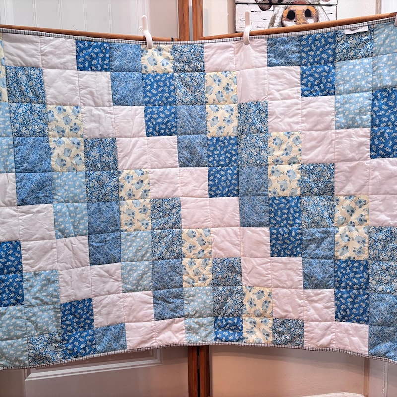 Blue and White Quilt - Etsy