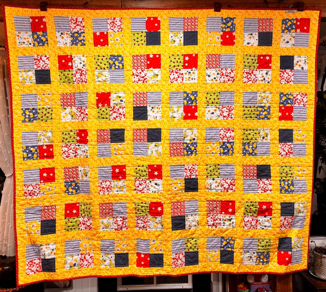 Handmade Scrappy Quilt (56.5x64.5) Made With a Mix of Colors Scrap ...