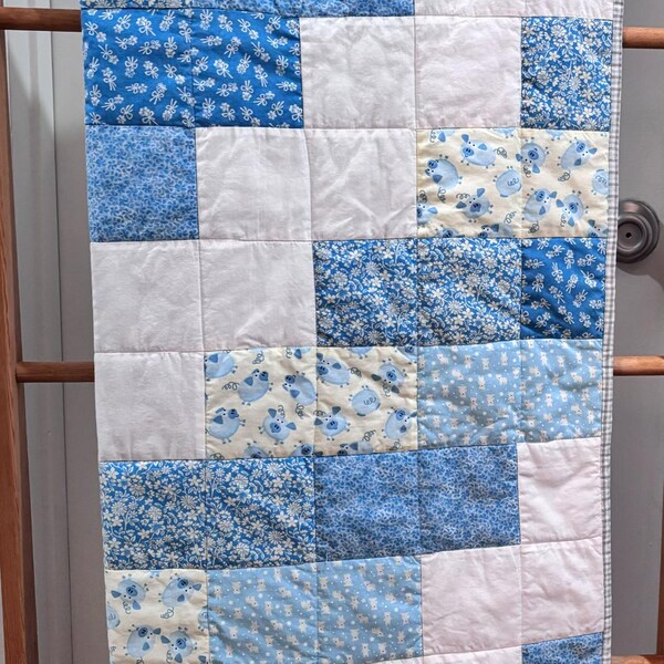 Blue and White Quilt - Etsy