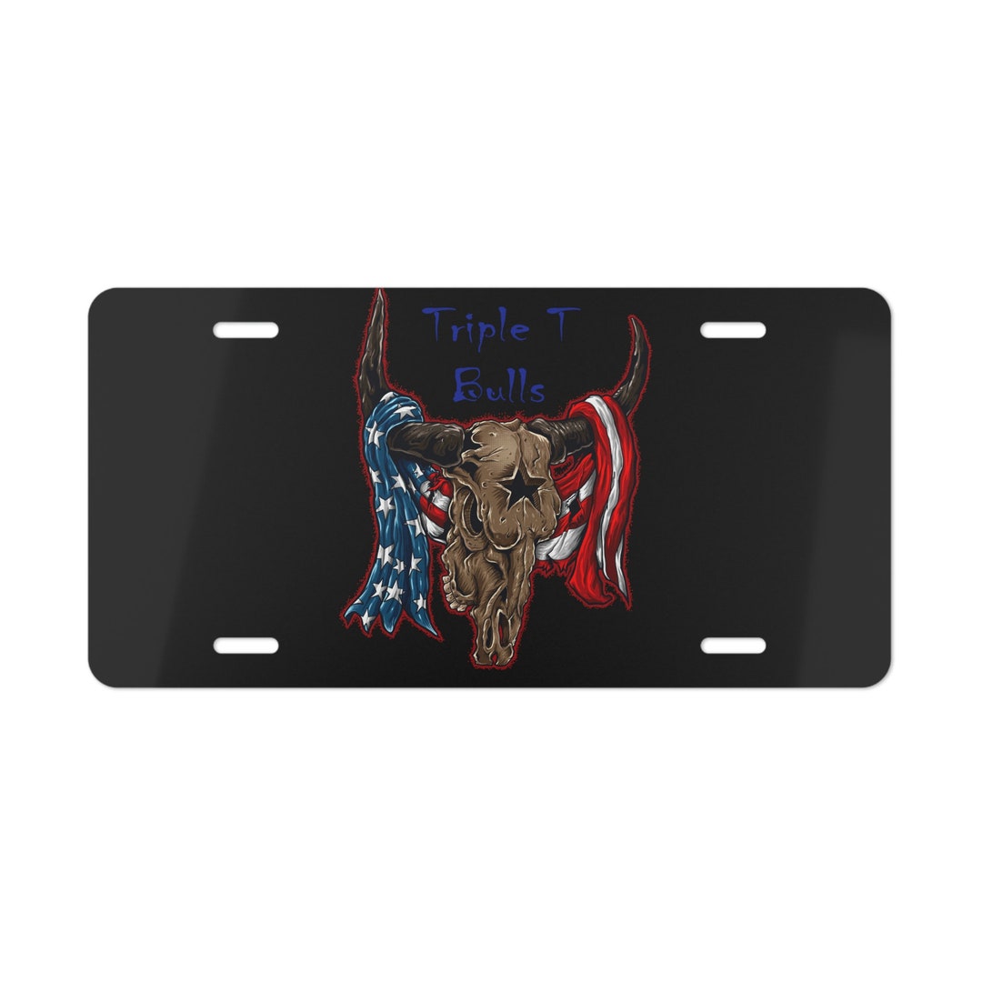 Triple T Bulls Vanity Plate - Etsy