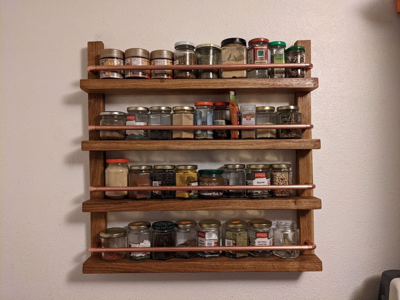 Handmade Spice Rack Hand Made of Solid Oak Wood and Copper - Etsy