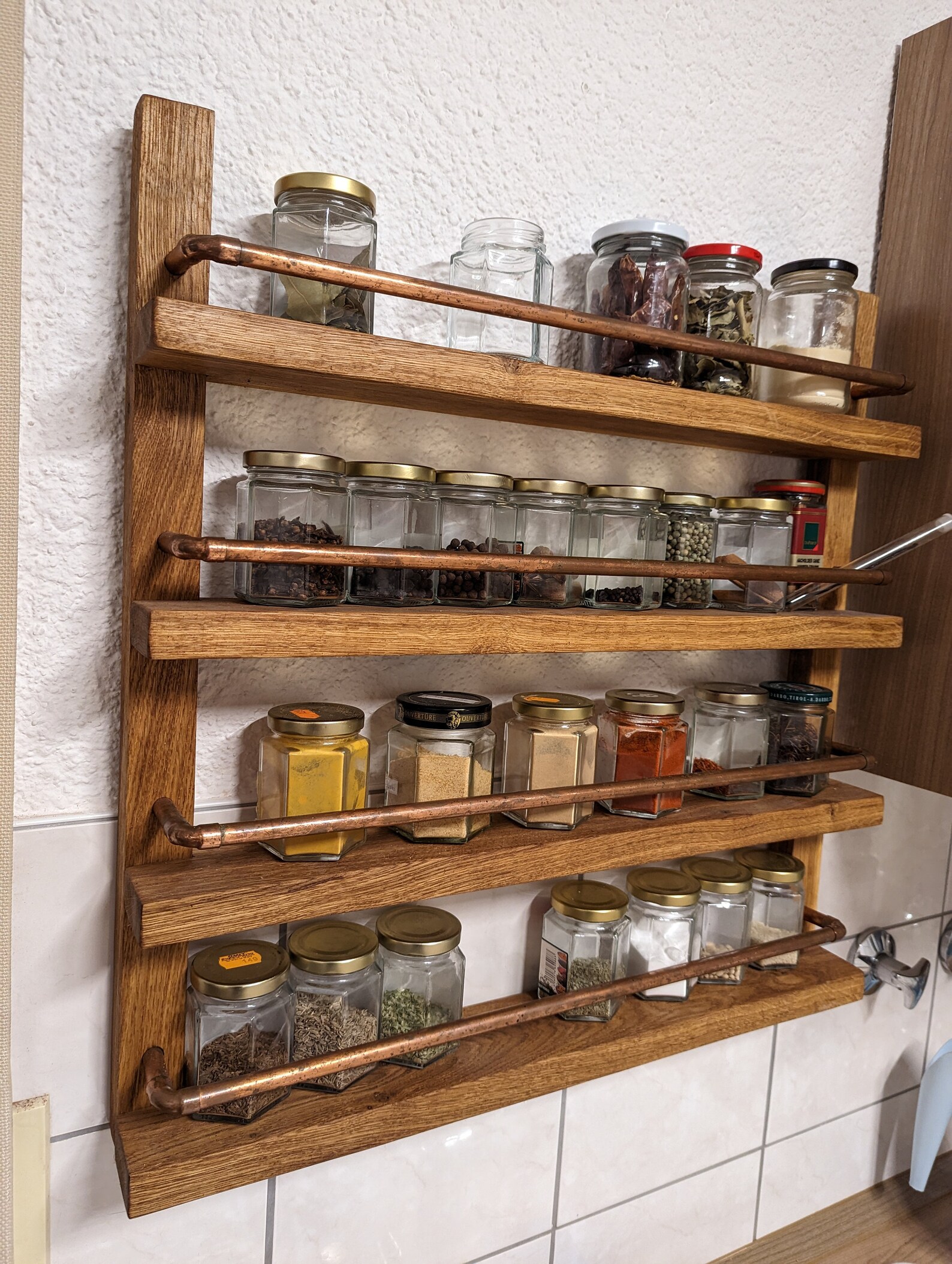 Handmade Spice Rack Made of Solid Wood and Copper handmade - Etsy