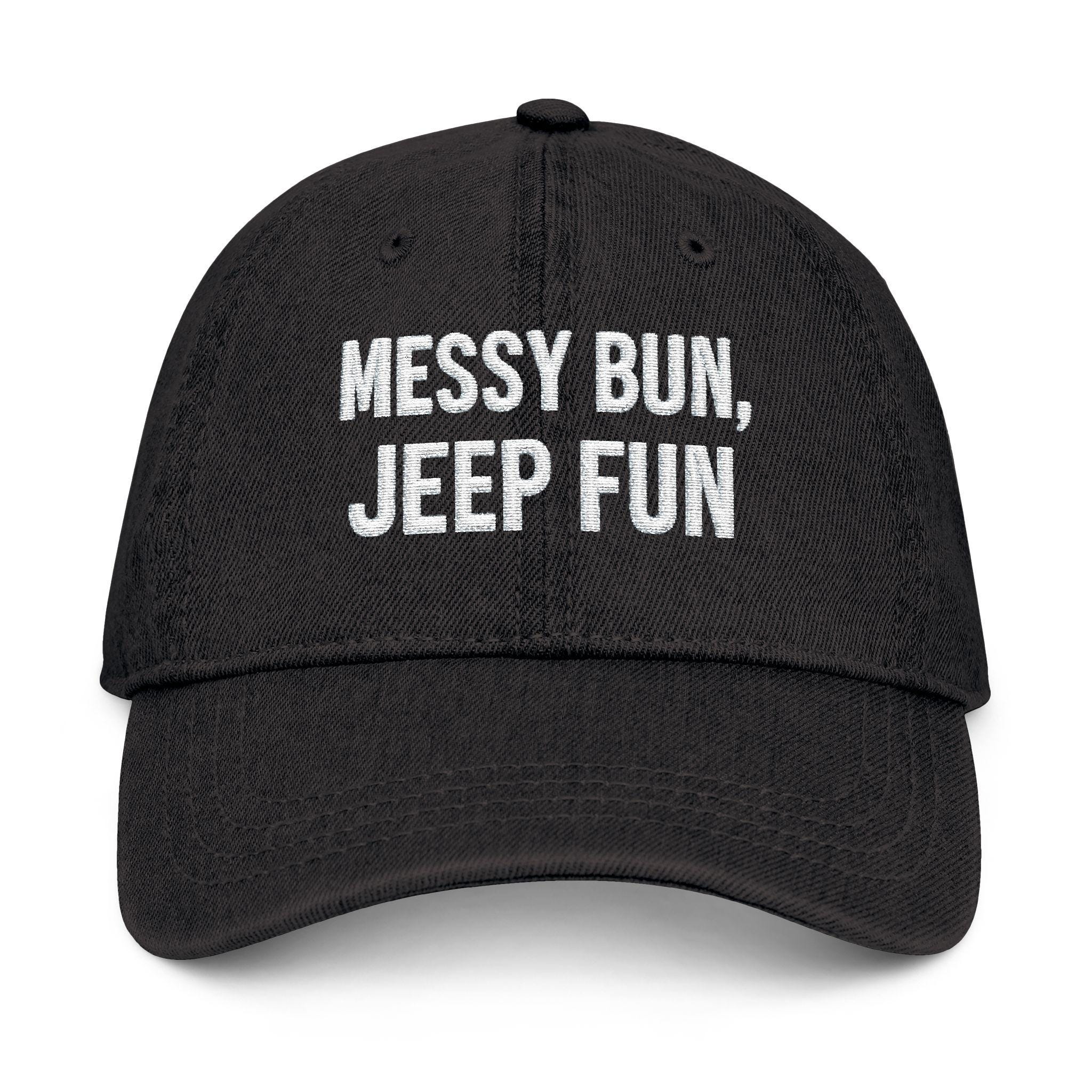 Messy Bun Jeep Fun Hat, Embroidered Denim Cap for Adventurers, Gifts ...