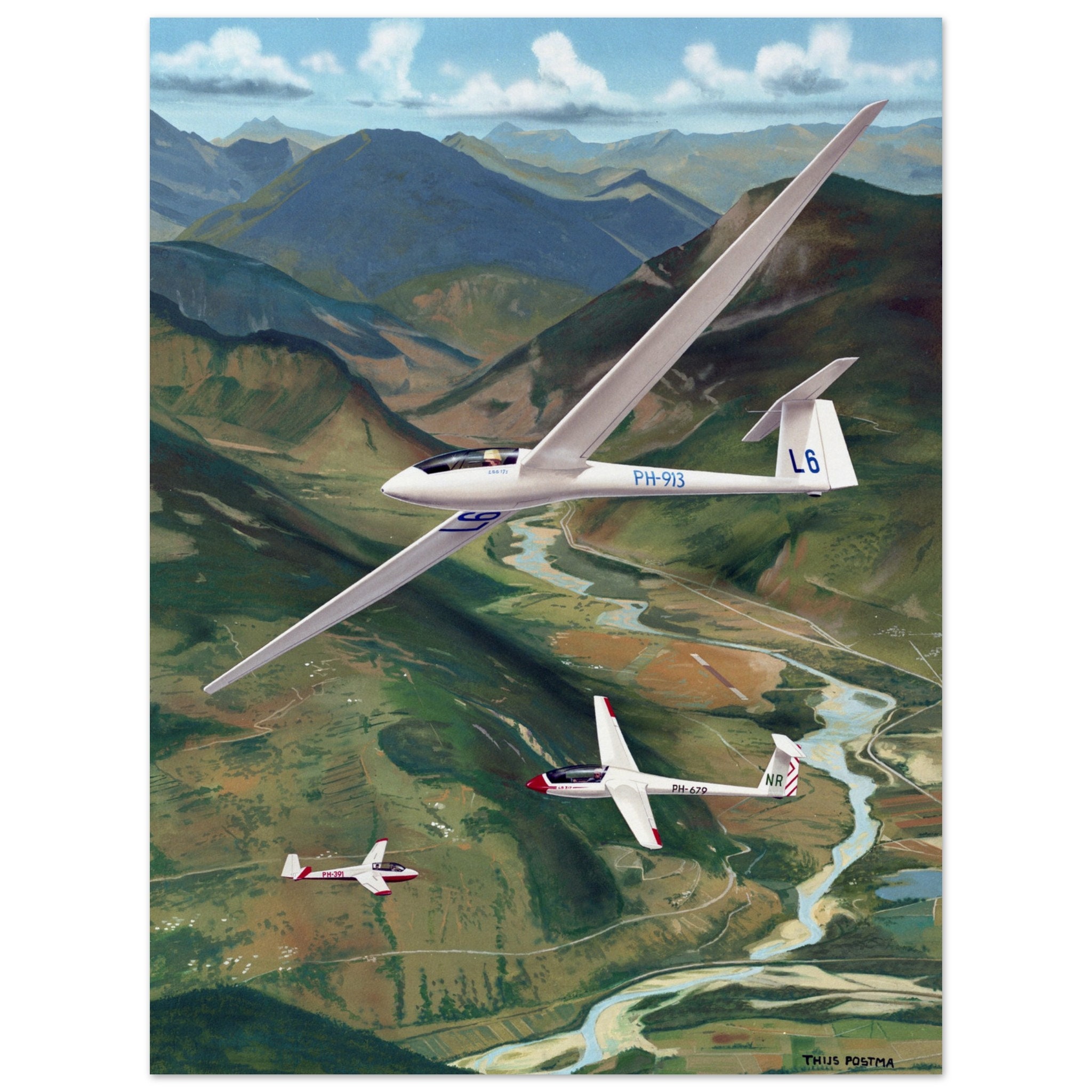 Thijs Postma - Poster - Gliders Over France - Etsy