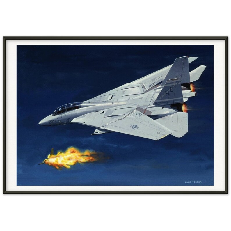Thijs Postma - Poster - Grumman F-14 Tomcat Shooting Down A Mig-23 ...